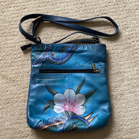 Anuschka | Bags | Anna By Anuschka Hand Painted Leather Crossbody Bag ...
